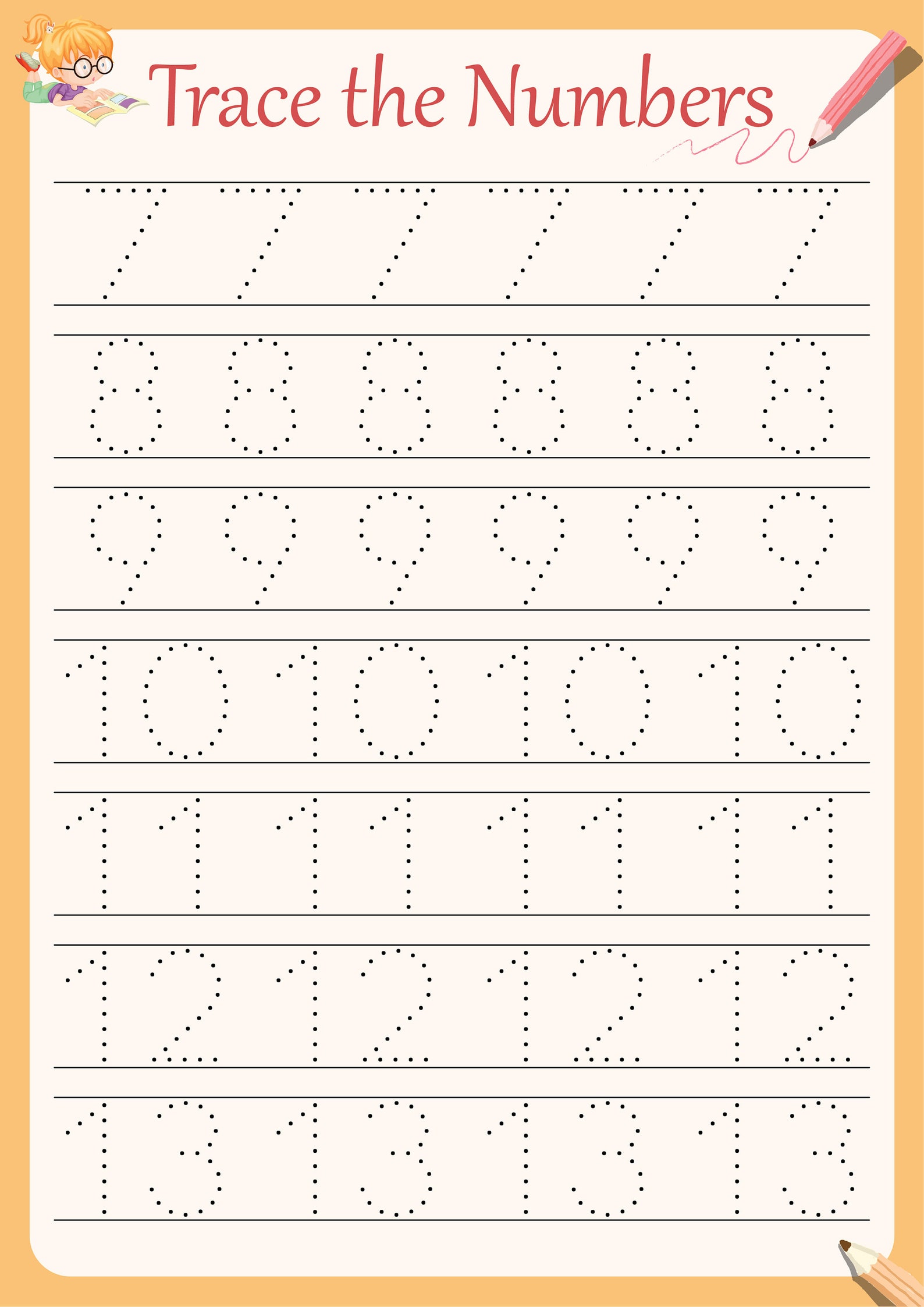 Number Tracing, Learn Numbers Writing Worksheet Printable, Learning to ...