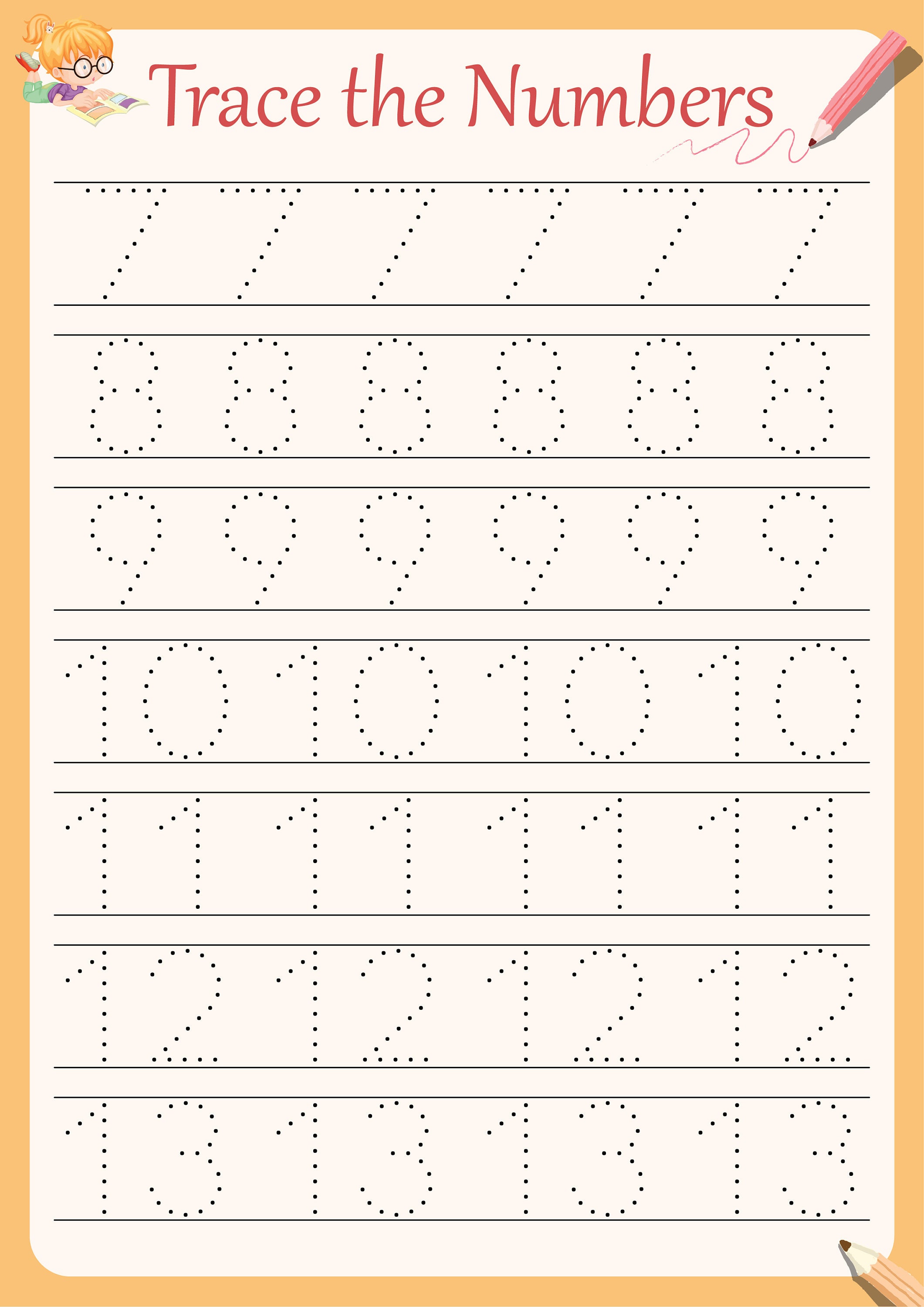 Number Tracing, Learn Numbers Writing Worksheet Printable, Learning to ...