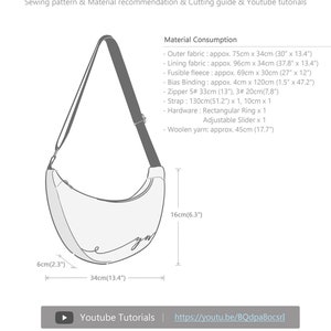 Crescent Bag Sewing Pattern, PDF Digital Sewing Pattern With Youtube ...