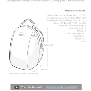 Mini Backpack Sewing Pattern, PDF Digital Sewing Pattern With Youtube ...
