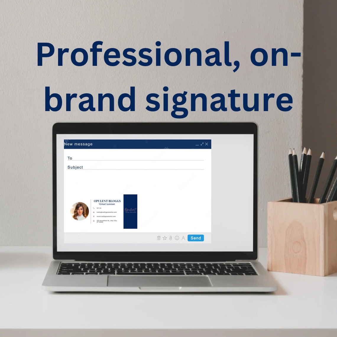 Photo or Logo Email Signature Template, Editable With Canva ...