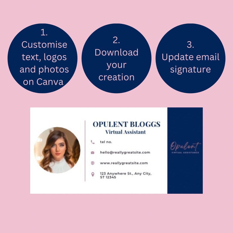 Photo or Logo Email Signature Template, Editable With Canva ...