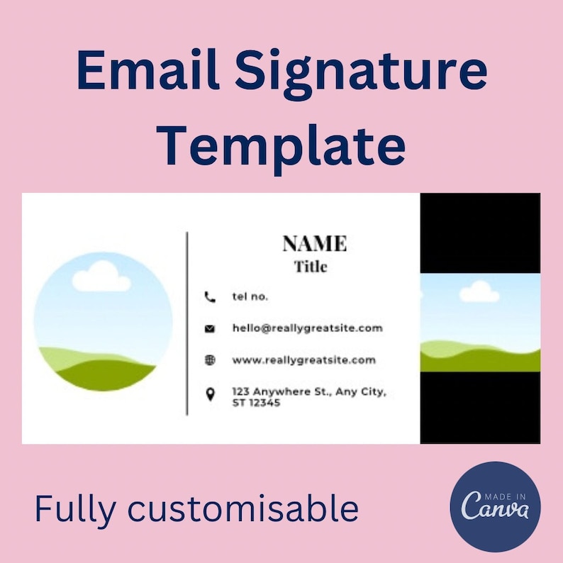 Photo or Logo Email Signature Template, Editable With Canva ...