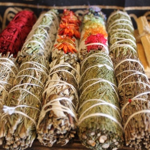Smudge Sticks/saining Sticks - 4 Inch Herb Bundles, Juniper, Cedar ...