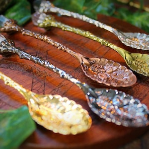 Ritual Tea Spoon, Herb Spoon, Loose Incense, Engraved Tea Spoon ...