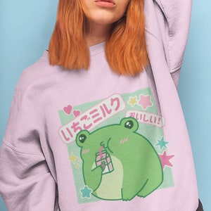 Kawaii Frog, Kawaii Sweatshirt, Pastel Hoodies, Cute Sweatshirt ...