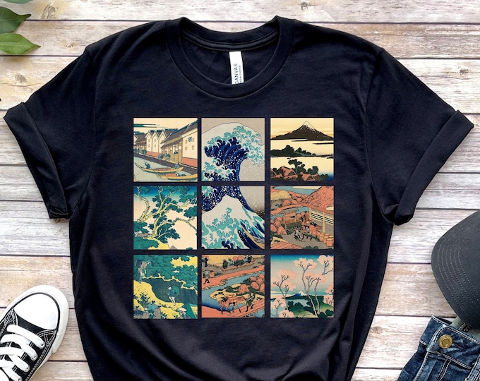 Big Wave Shirt, Vaporwave T-shirt, Japanese Aesthetic, Retrowave ...