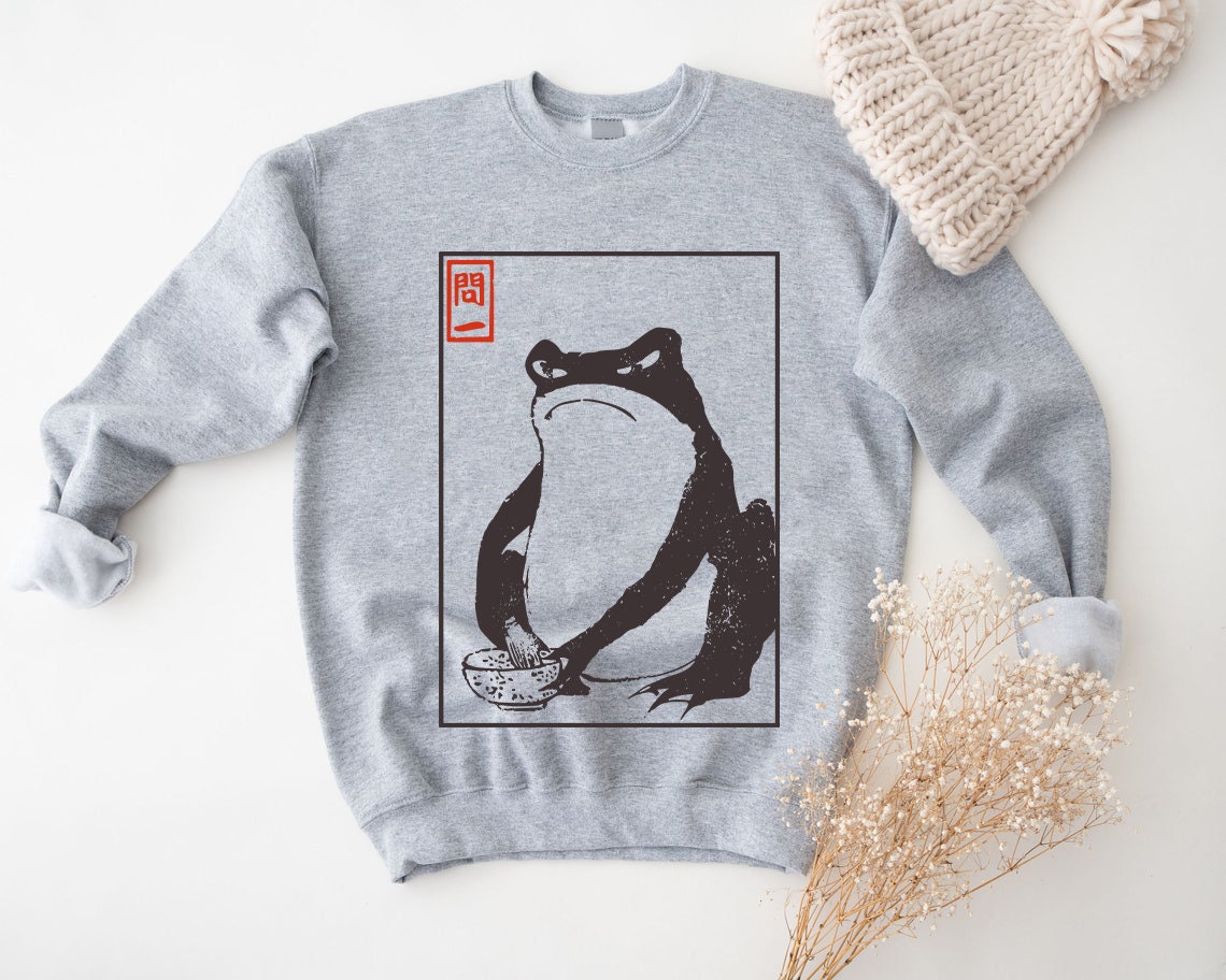 Unimpressed Frog Sweatshirt Grumpy Frog Cottagecore - Etsy