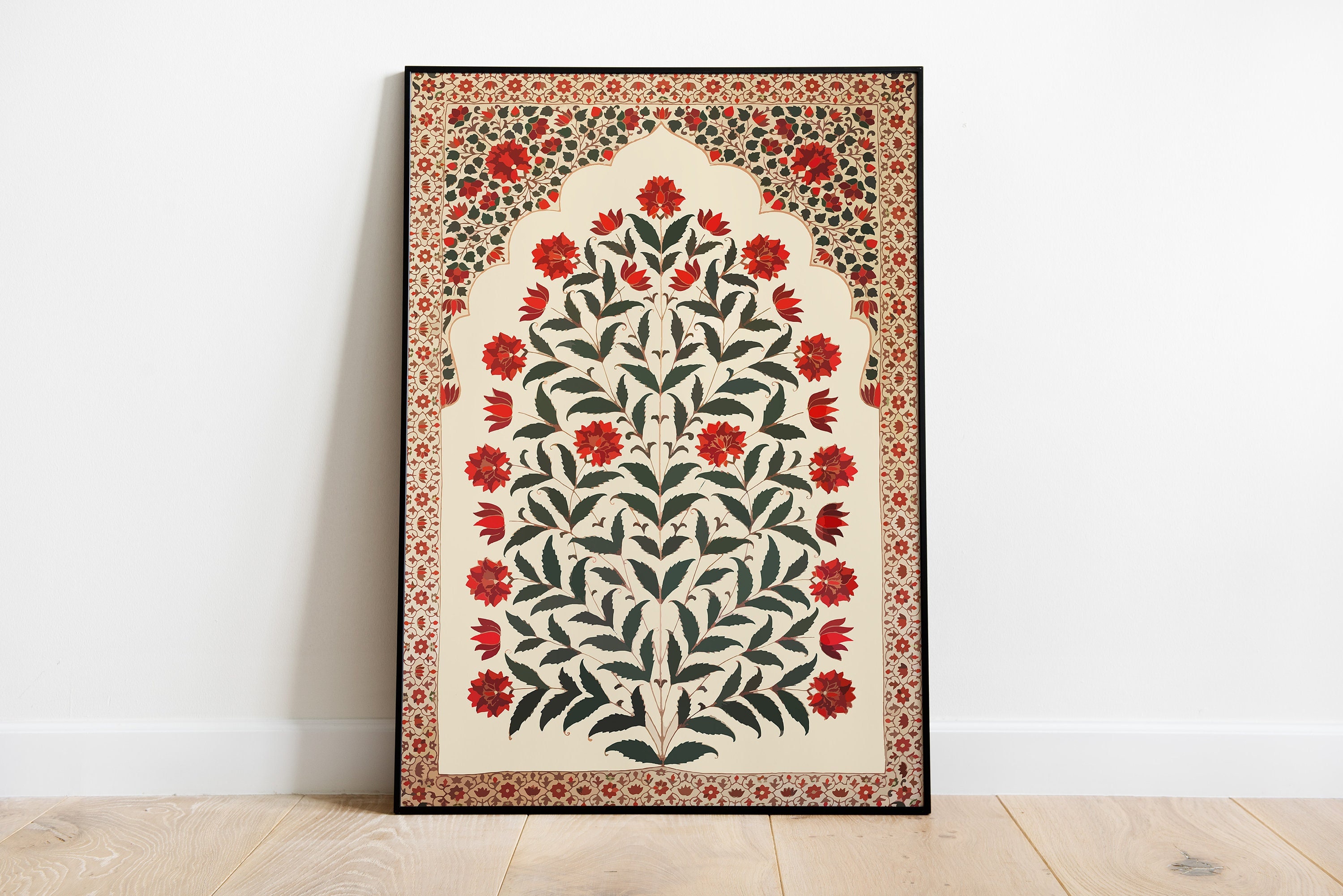 Indian Folk Art Print Floral Prints Living Room Decor - Etsy