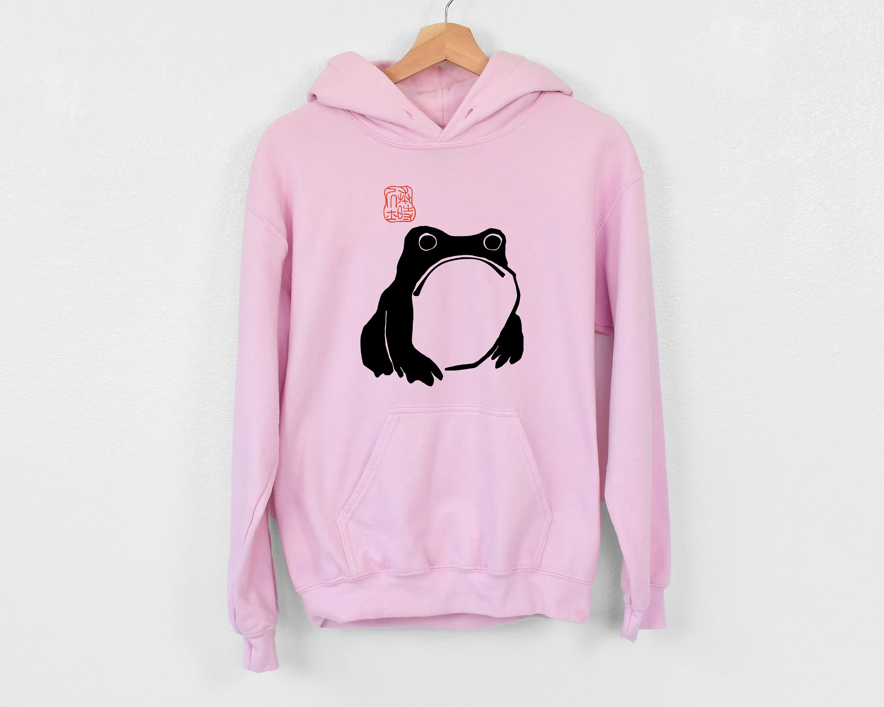 Unimpressed Frog Hoodie Grumpy Frog Funny Toad Meme Japanese - Etsy