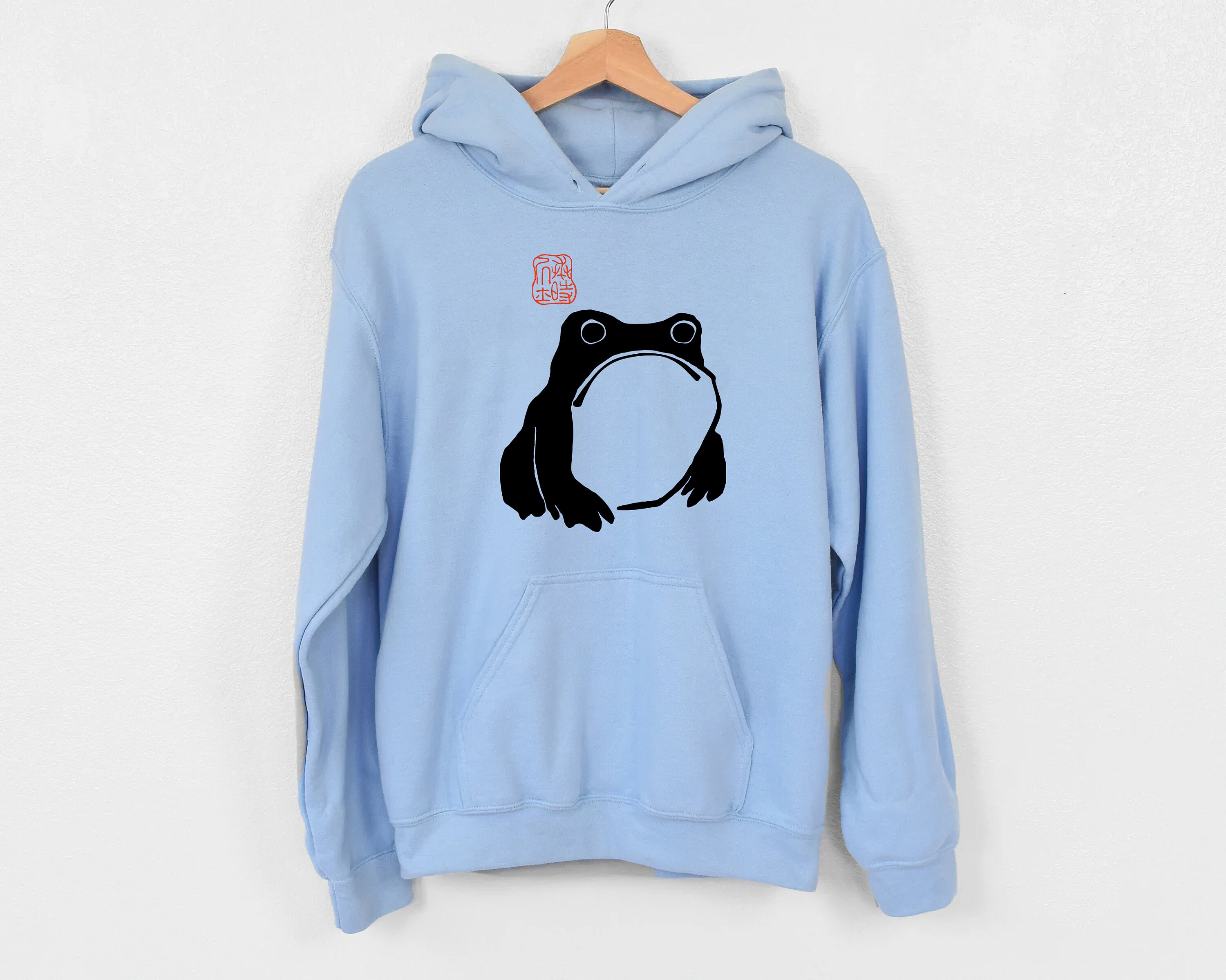 Unimpressed Frog Hoodie Grumpy Frog Funny Toad Meme Japanese - Etsy