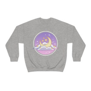 Crescent Moon Hooded Sweater, Yume Kawaii Sweatshirt , Pastel Goth ...