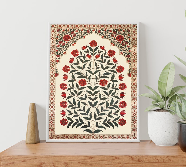 Indian Folk Art Print Floral Prints Living Room Decor - Etsy