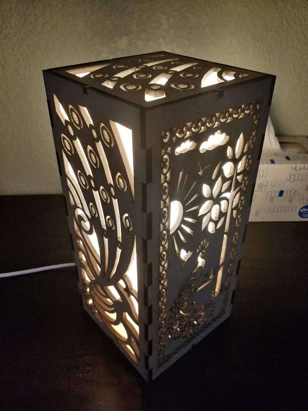 Peacock Box Night Light Lamp Dim Wind-down Light Before - Etsy