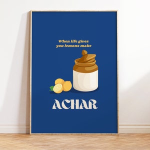 When Life Gives You Lemons Make Achar Print Desi Art Kitchen - Etsy