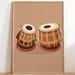 Tabla Art, Music Instrument Art, Desi Art, Indian Wall Art, Retro Art ...