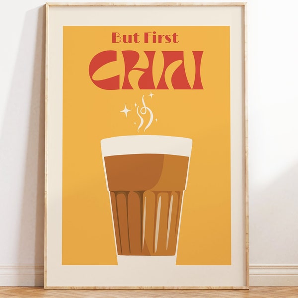 Indian Chai Painting Instant Download, Chai Party for 4, Lets Have Chai ...