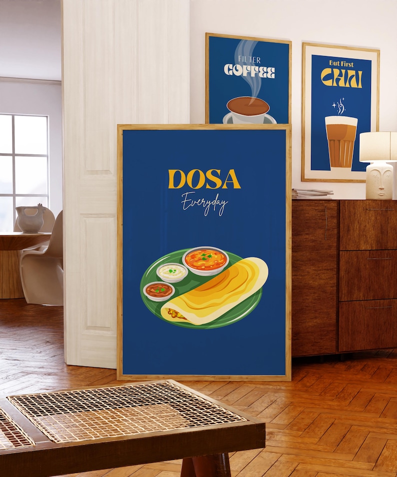 Dosa Art, Dosai Chutney Sambhar, South Indian Traditional Food, Indian ...