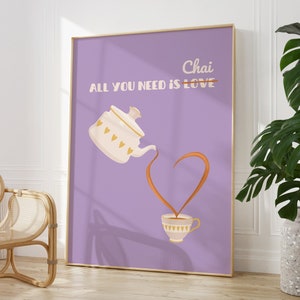 Chai Wall Art, Chai Print, Tea Art Print, Indian Art, Desi Art, South ...