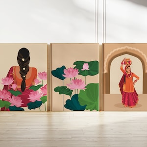 Punjabi Woman Art, Jago Dance Print, Desi Art, Indian Art, Punjabi ...