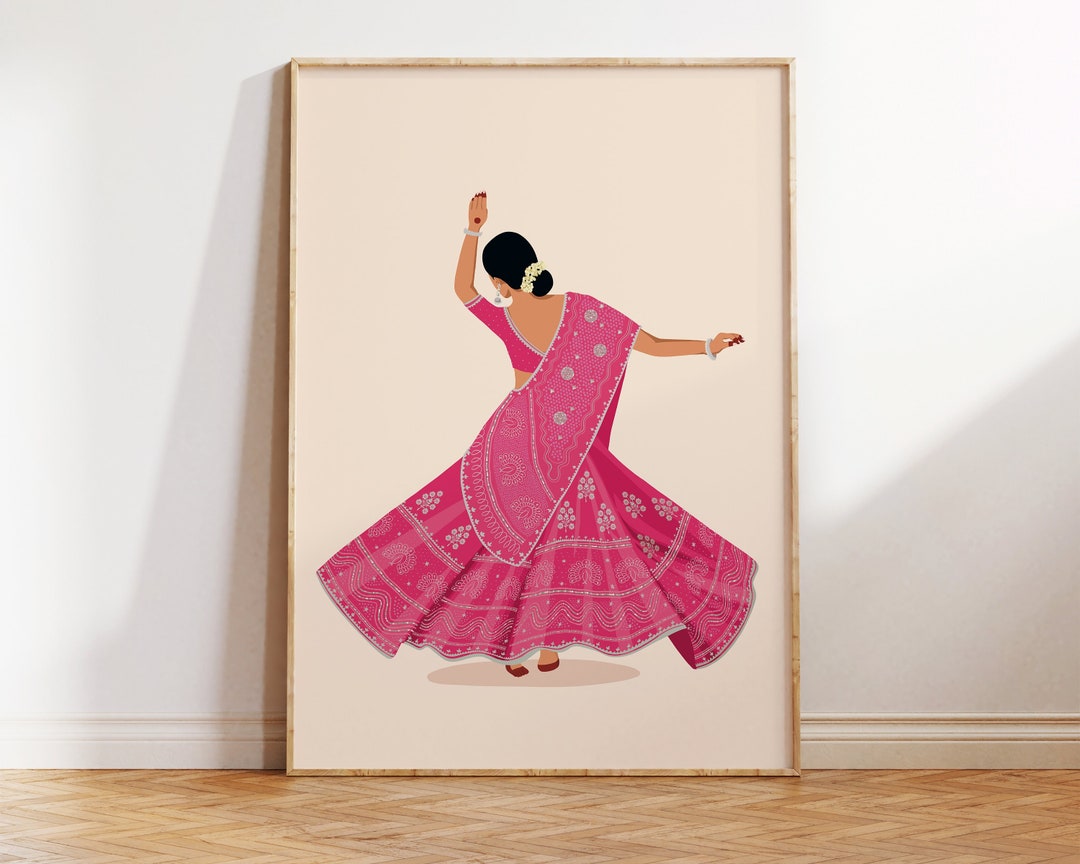 Kathak Dancer Print, South Asian Art, Brown Girl Art, India Wall Art ...