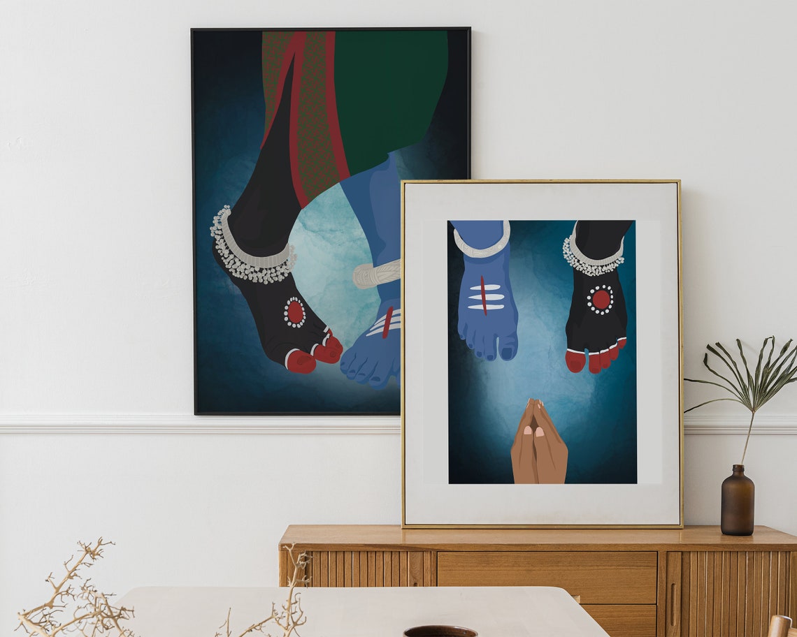 Set of 3 Kali & Shiva Dancing Feet Wall Art Shiva Shakti | Etsy