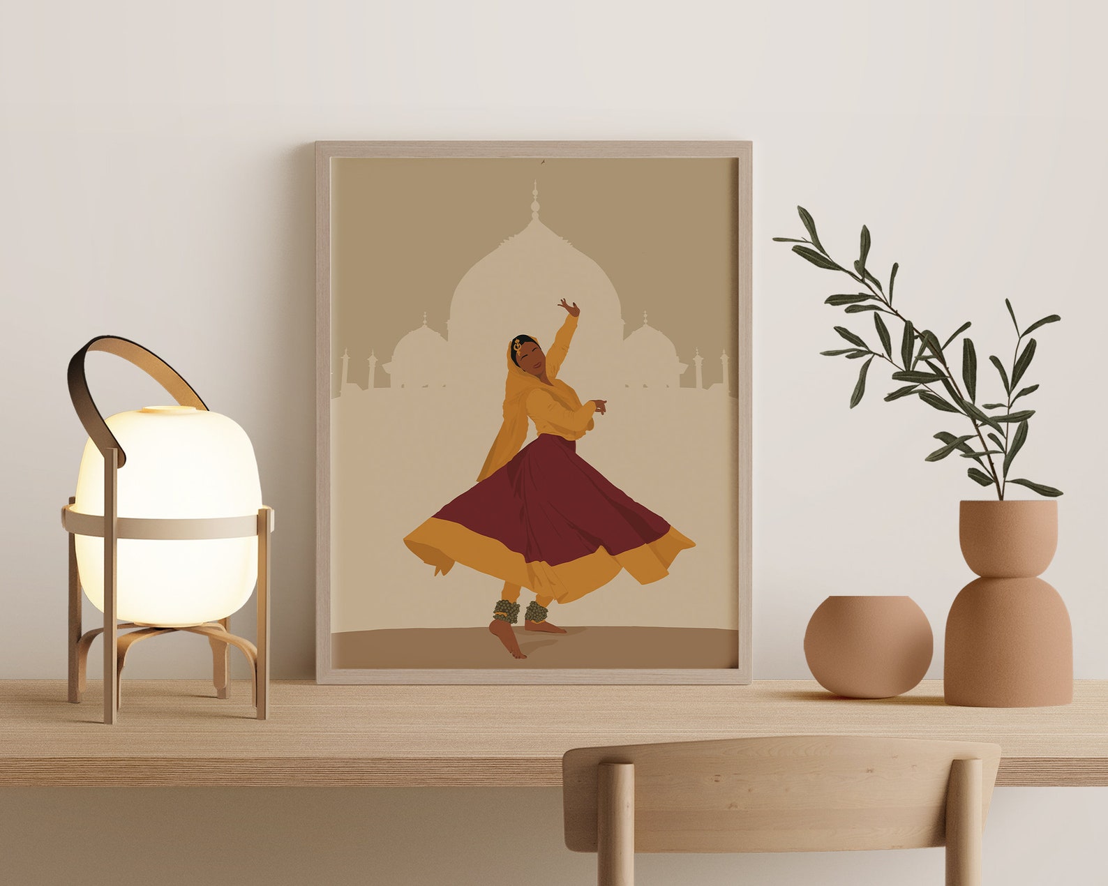 Kathak Dance at Taj Mahal Poster, Brown Girl Art, Desi Art, South Asian ...