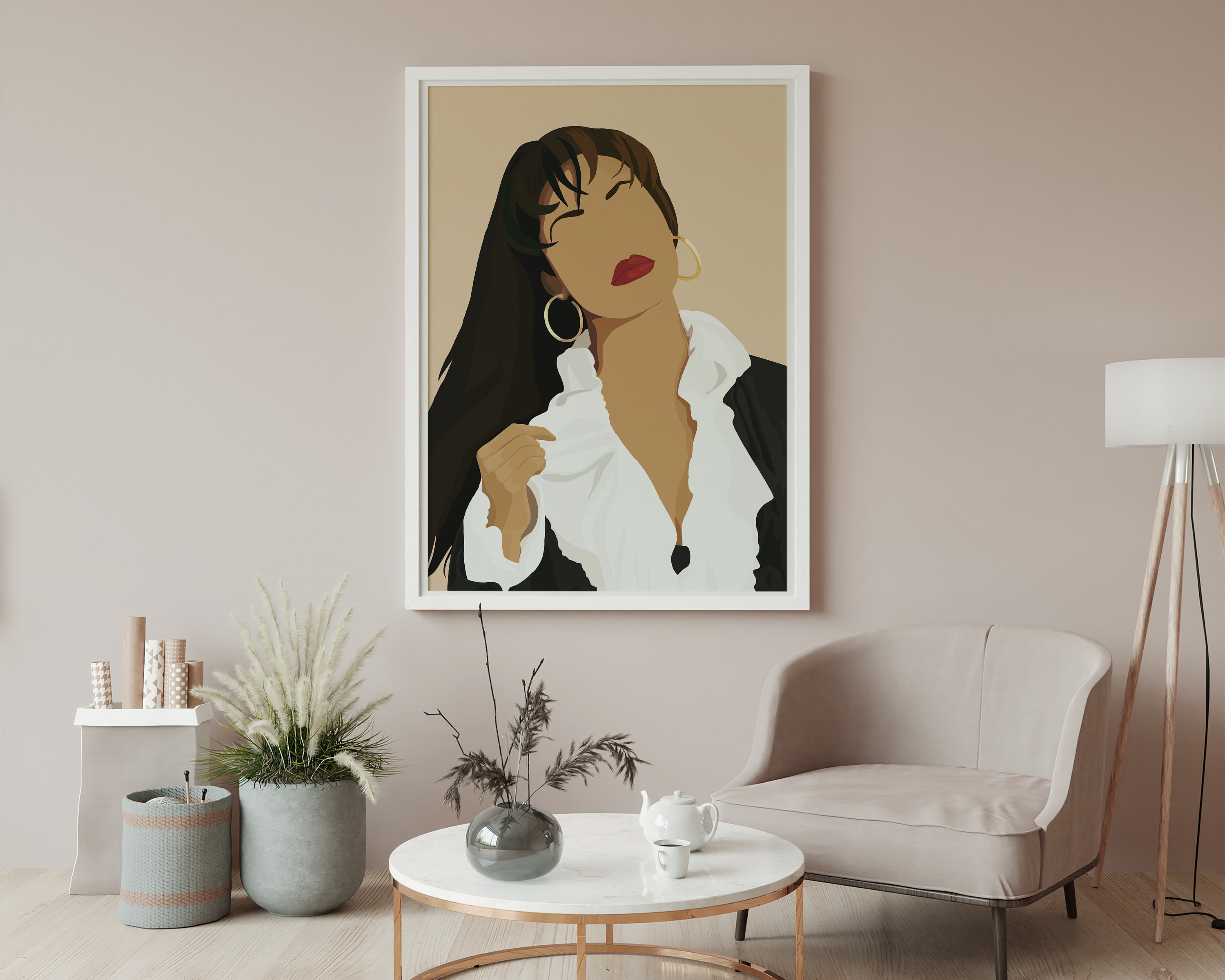Selena Quintanilla Portrait, Hollywood Celebrity Singer Minimal ...