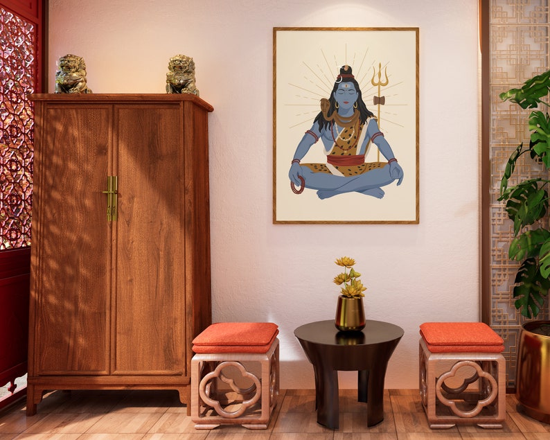 Lord Shiva Art Print Shiva Wall Art Hindu God Art Hindu - Etsy India
