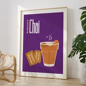 Chai Biscuit Art, Chai Art, Tea Art Print, Indian Art, Retro Art, Pop ...