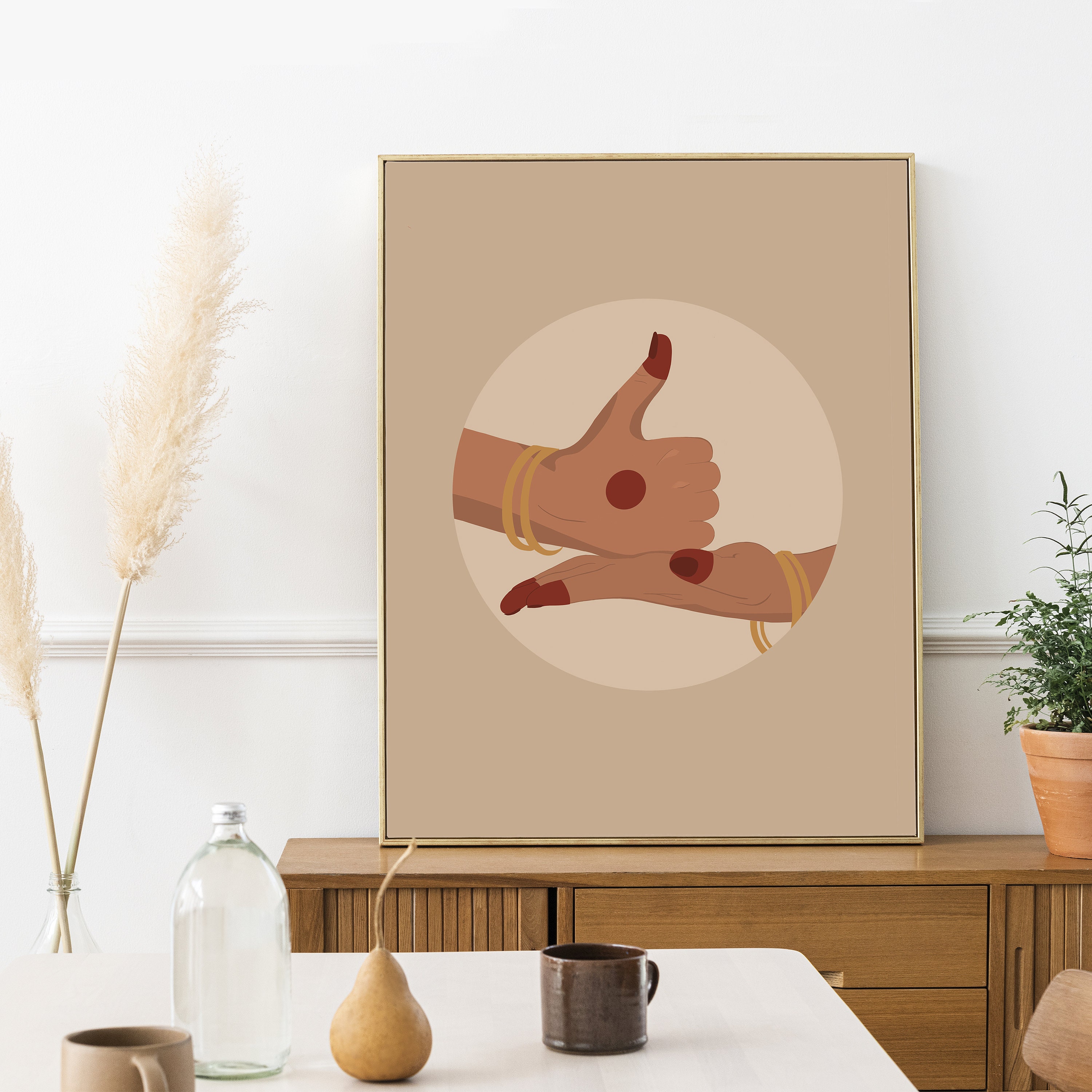 Dance Mudra Art Desi Art South Asian Art Brown Girl Wall | Etsy