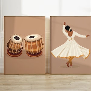 Tabla Art, Music Instrument Art, Desi Art, Indian Wall Art, Retro Art ...