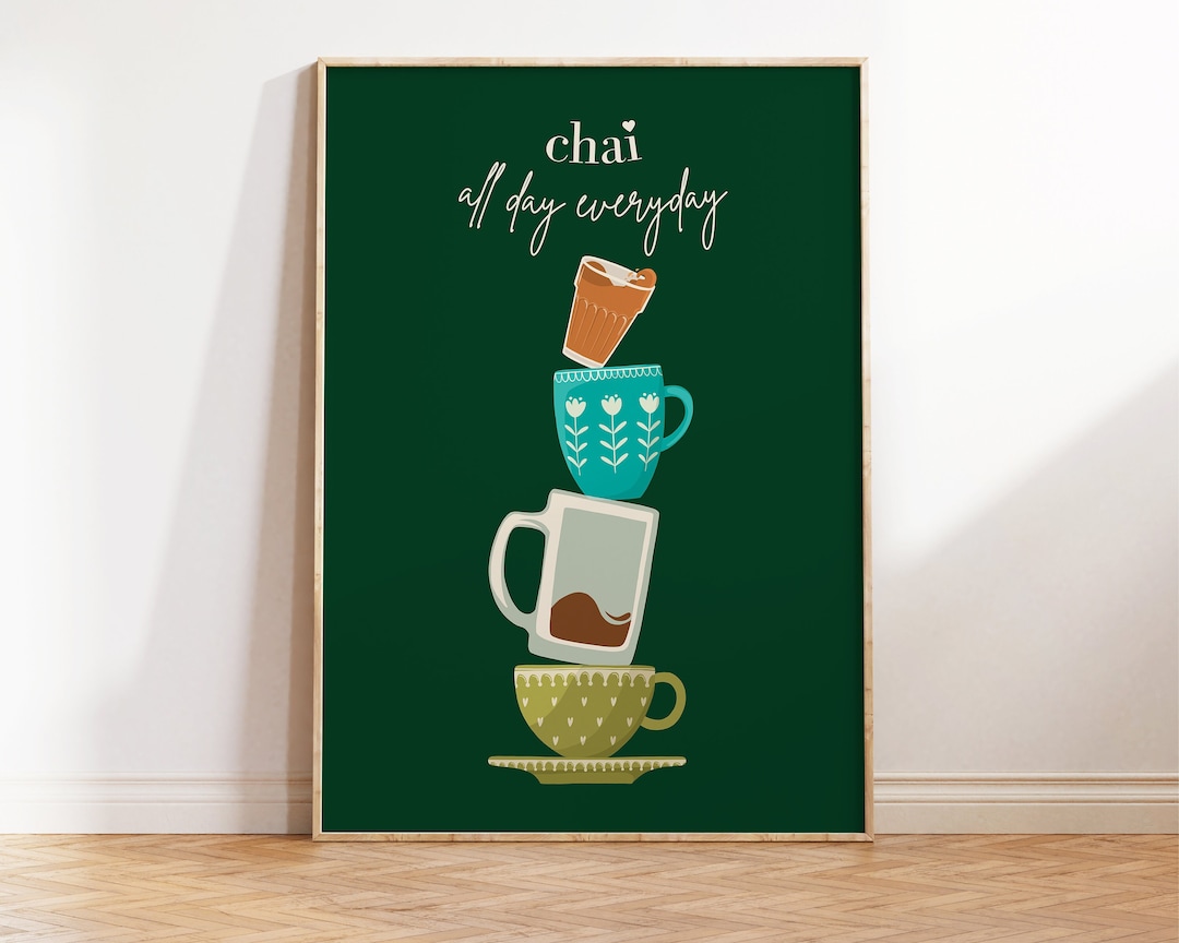Chai Wall Art, Chai Print, Tea Art Print, Indian Art, Desi Art, South ...