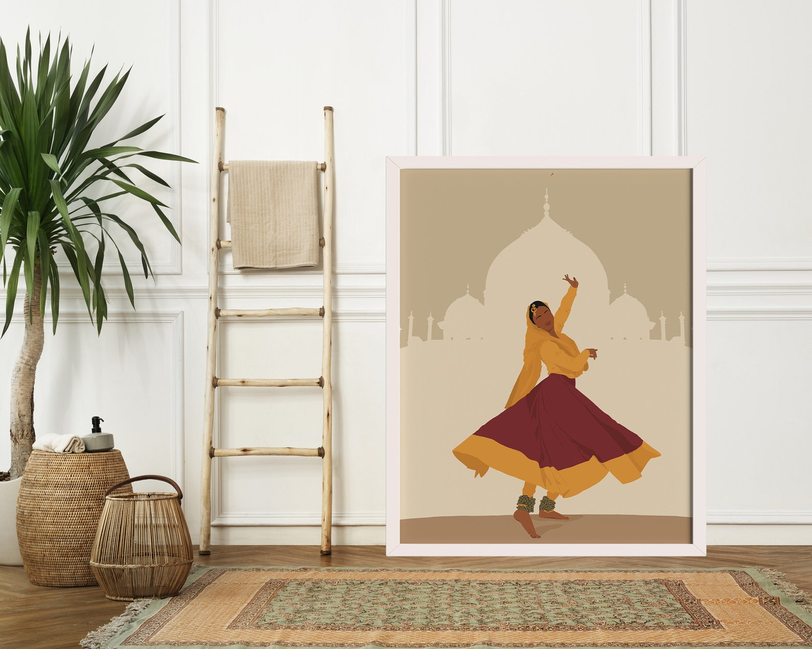 Kathak Dance at Taj Mahal Poster, Brown Girl Art, Desi Art, South Asian ...