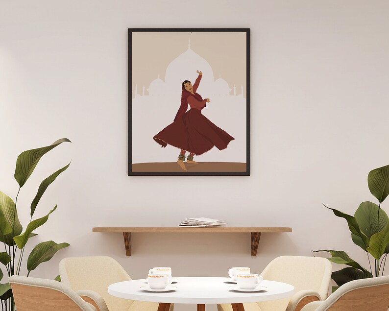 Kathak Dance at Taj Mahal Poster, Brown Girl Art, Desi Art, South Asian ...
