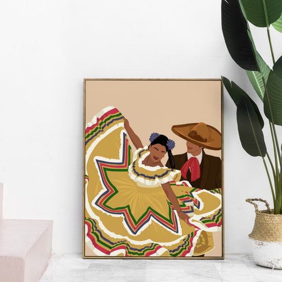 Ballet Folklorico Mexican Dance Art Jalsico Woman Mexican - Etsy