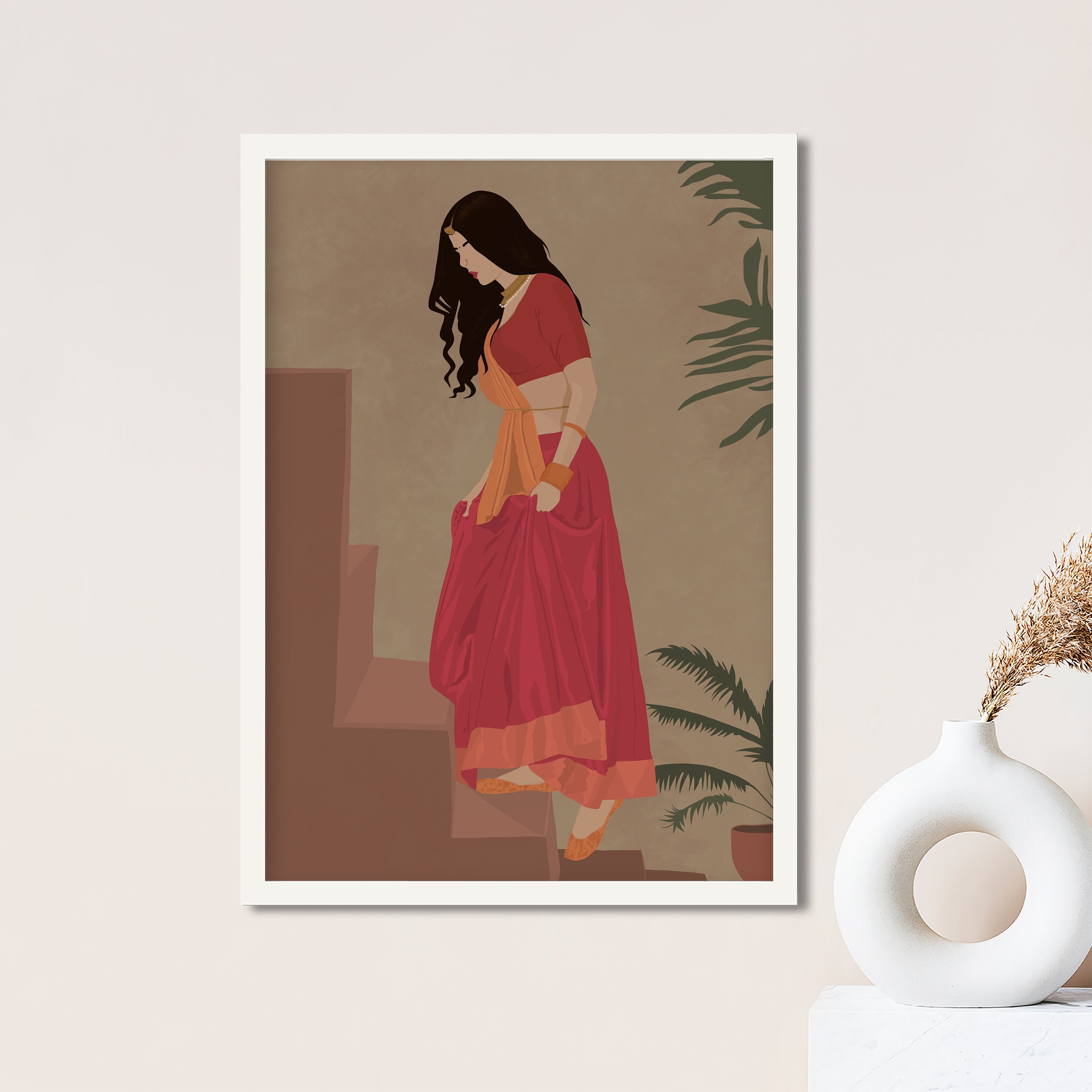 Desi Art Indian Wall Art South Asian Modern Indian Woman - Etsy