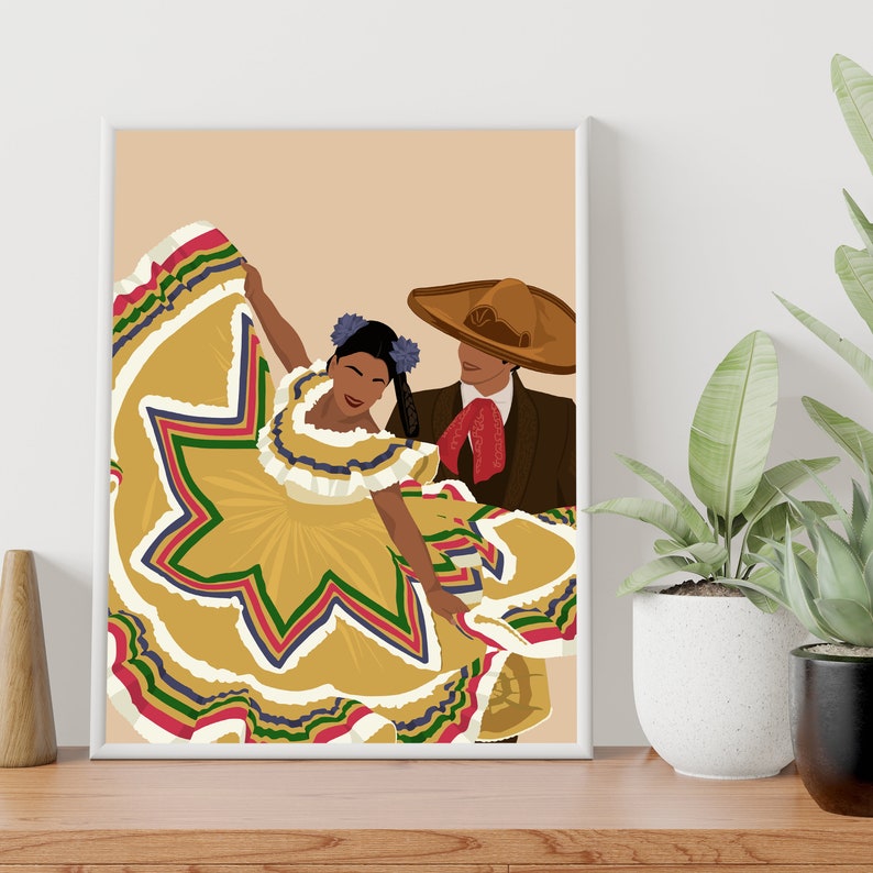 Ballet Folklorico Mexican Dance Art Jalsico Woman Mexican - Etsy