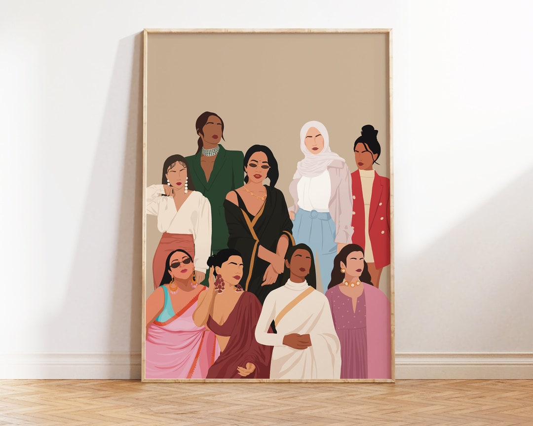 Desi Diversity Art Print, People Poster, Multicultural Art, Inclusive ...