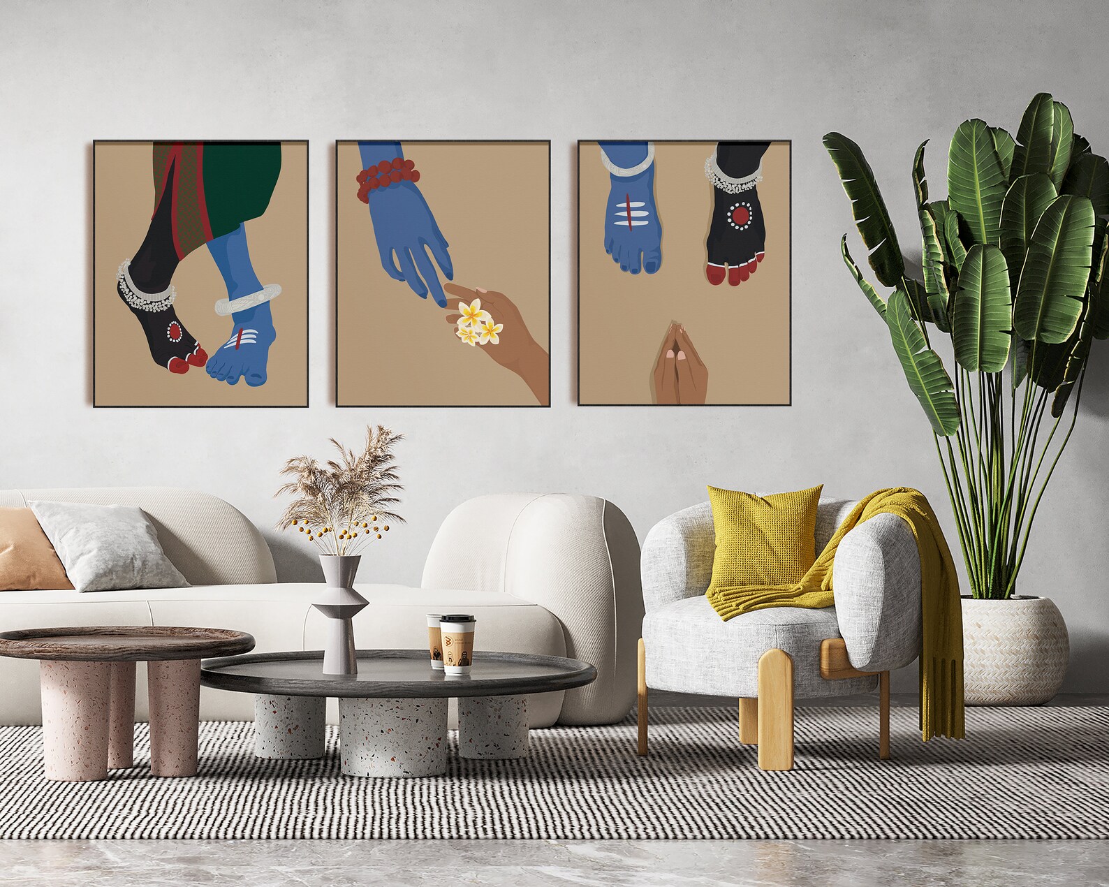 Set Of 3 Kali And Shiva Dancing Feet Wall Art Shiva Shakti Etsy