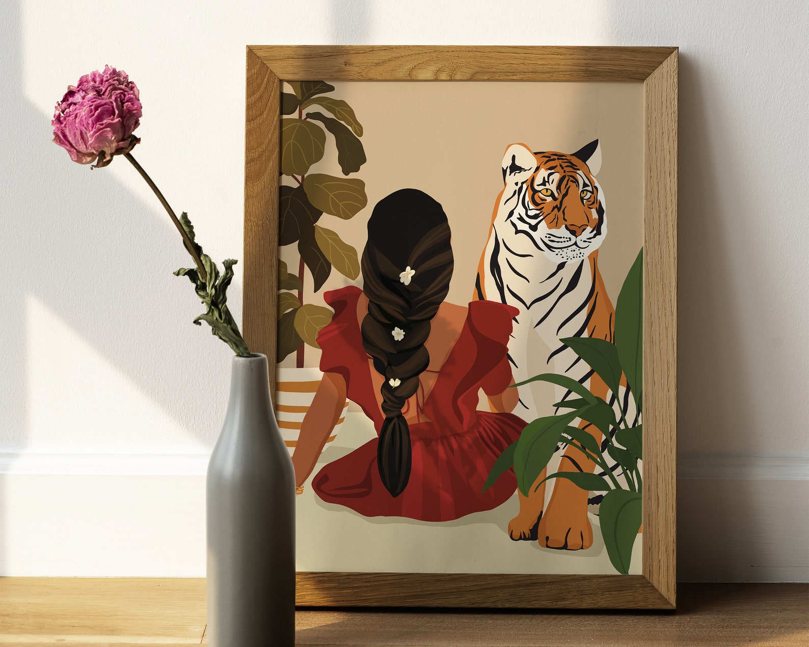 Indian Baddie Art Indian Art Indian Woman With Tiger Art - Etsy