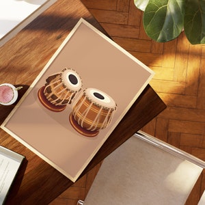 Tabla Art, Music Instrument Art, Desi Art, Indian Wall Art, Retro Art ...