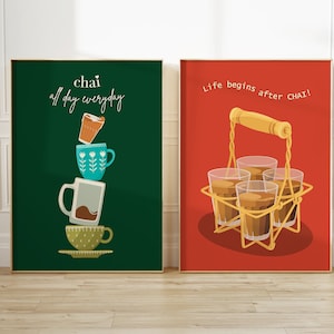 Chai Wall Art, Chai Print, Tea Art Print, Indian Art, Desi Art, South ...