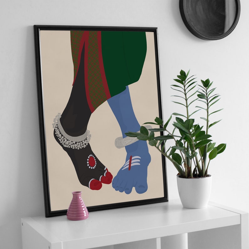 Kali and Shiva Dancing Feet Wall Art Shiva Shakti Digital | Etsy India