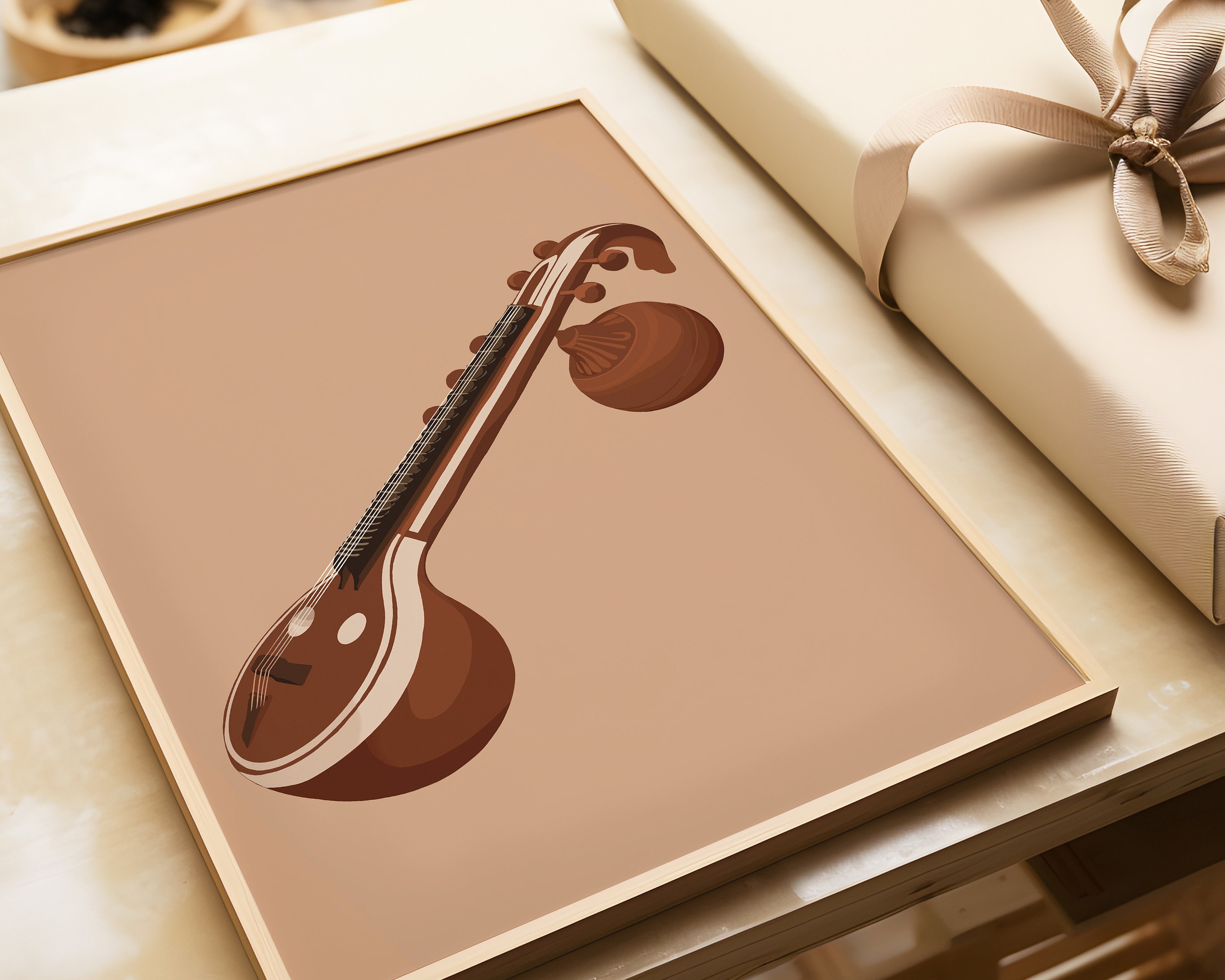 Veena Art, Indian Wall Art, Desi Art, Saraswati Veena, South Indian Art ...