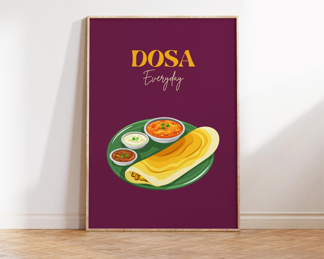 Dosa Art, Dosai Chutney Sambhar, South Indian Traditional Food, Indian ...