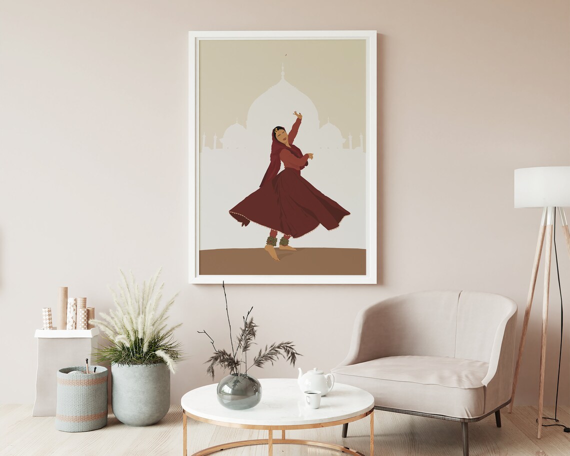 Kathak Dance at Taj Mahal Poster, Brown Girl Art, Desi Art, South Asian ...