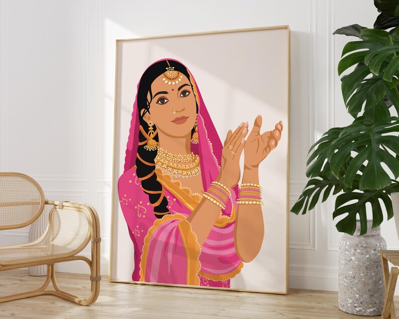 Punjabi Giddha Art, Sikh Woman in Suit, Punjabi Art, Desi Art, Indian ...