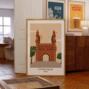 Charminar Poster, India Travel Print, Hyderabad Wall Art, Indian Art ...