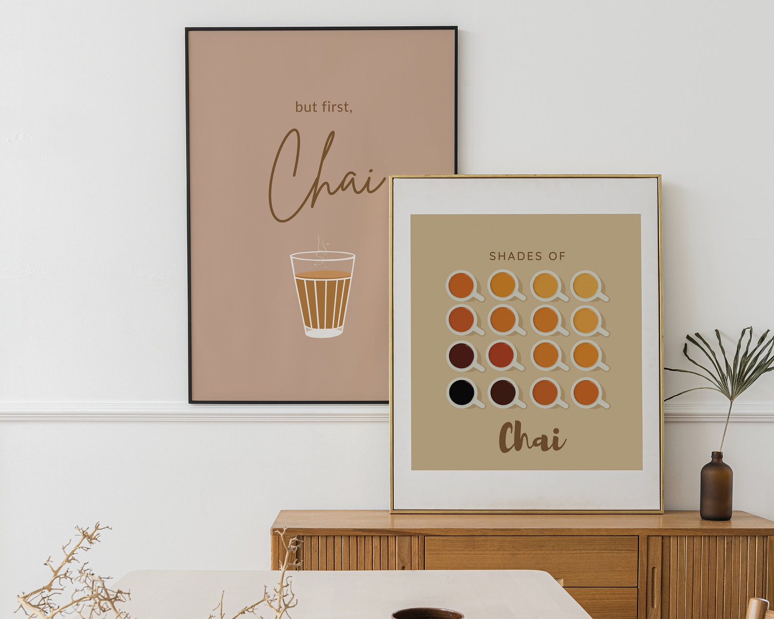 Buy But First Chai Indian Typography Digital Print, Desi Art, Kitchen ...